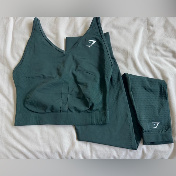 Gymshark | Intimates & Sleepwear | Gymshark Dark Green Workout Set ...